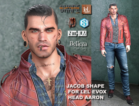Second Life Marketplace - [SHAPEshifters] JACOB SHAPE FOR LEL EVOX HEAD ...